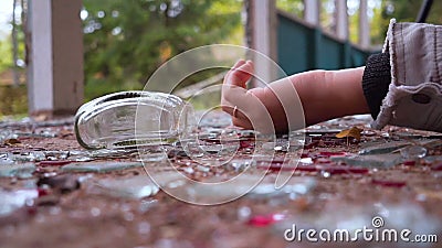 Falling Hand with Bottle. Death from Alcohol Stock Footage - Video of ...