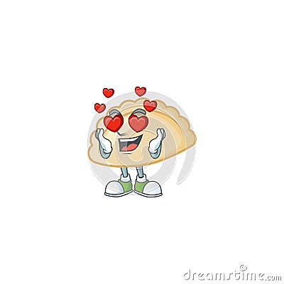 Falling In Love Cute Pierogi Cartoon Character Design Vector ...