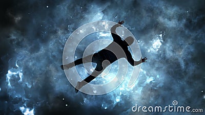 Falling into space stock footage. Video of loop, float - 263450140