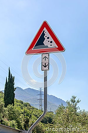 Falling Stones Traffic Sign Stock Photography | CartoonDealer.com ...