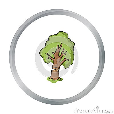 Falling Tree Icon In Cartoon Style Isolated On White Background ...