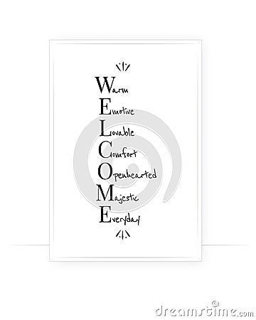 Welcome, Description, Wording Design. Welcome Definition, Vector ...