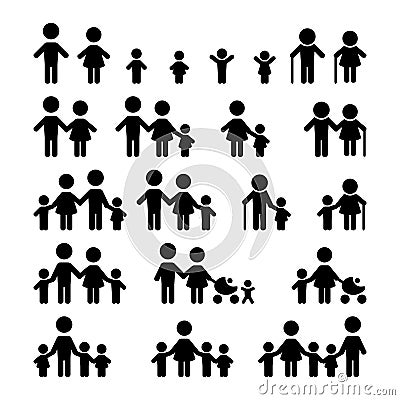 Family Tree Genealogy Diagram Pictogram Stock Vector - Illustration of ...