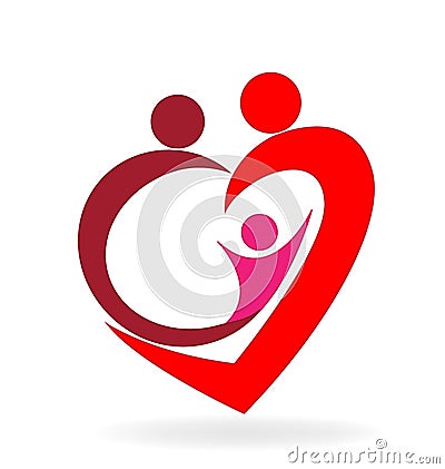 Family Love Heart Stock Vector - Image: 76477607