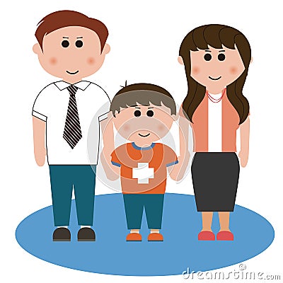 Family Of Three Members Stock Vector - Image: 68256756