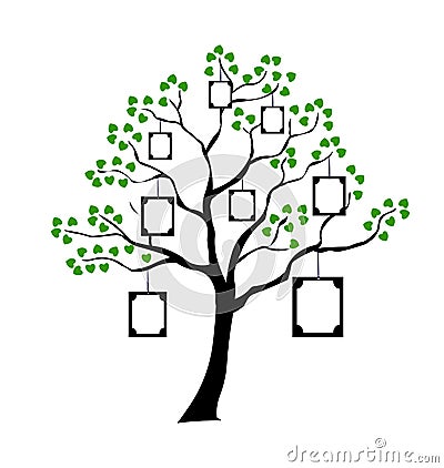 Family Tree With Blank Frames Cartoon Vector | CartoonDealer.com #214066377