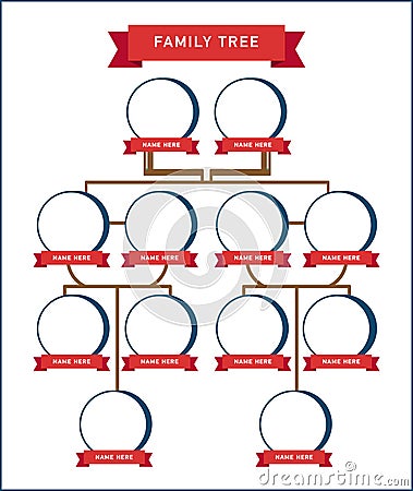 Family Tree Generation, Empty Icons Vector Illustration | CartoonDealer ...
