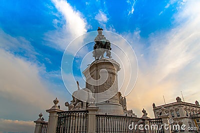 Famous Commerce Plaza Praca Do Comercio In Lisbon Facing Tagus River ...