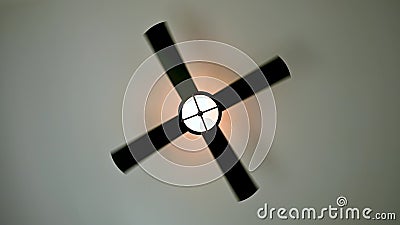 Ceiling Fan Spinning on Low Speed with Light on Stock Footage - Video ...