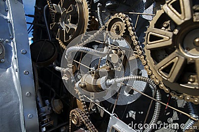 Fantastic Mechanism Of A Steam-engine Stock Photo - Image: 51723954