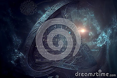 A Fantasy Math Background Featuring Imaginary Mathematical Equations ...