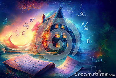 A Fantasy Math Background Featuring Imaginary Mathematical Equations ...