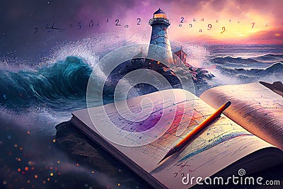 A Fantasy Math Background Featuring Imaginary Mathematical Equations ...