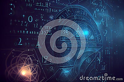 A Fantasy Math Background Featuring Imaginary Mathematical Equations ...