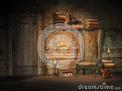 Fantasy Study With Magic Books Royalty Free Stock Photos - Image: 21386568