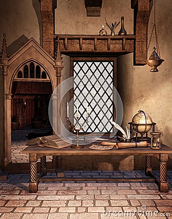 Fantasy Study Room Royalty-Free Stock Image | CartoonDealer.com #24576634