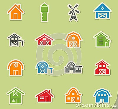 Farm Building Icon Set Royalty-Free Stock Photo | CartoonDealer.com ...