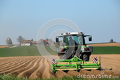 Farmer Tilling Field Stock Image - Image: 2470681