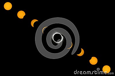 Fases De Eclipse Solar Completo Foto de archivo - Imagen: 51242052
