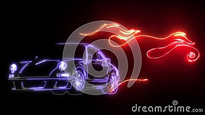 Fast Car Flames Video Desgn Art Stock Footage - Video of engine, legend ...