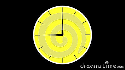 Fast Moving Flat Style Wall Clock Animated 24 Hours on Alpha Matte ...