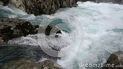 A Fast-moving Stream of the Mountain River Stock Video - Video of drop ...