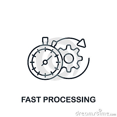 Fast Processing Icon. Monochrome Simple Line Data Science Icon For ...