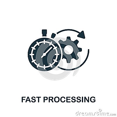 Fast Processing Icon. Monochrome Simple Line Data Science Icon For ...