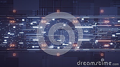 Fast Speed Electronic Transmission Circuit, 3d Rendering Stock Video ...