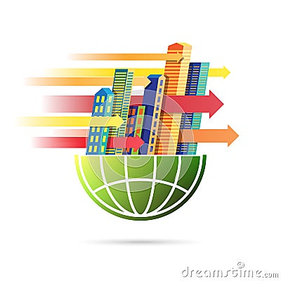 Fast World Business Pace Vector Illustration | CartoonDealer.com #55060390