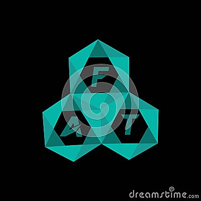 FAT Creative Minimalist Letter Logo. FAT Unique Vector Initials ...