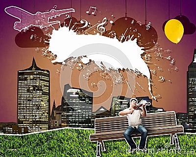 Fat Man Play Violin Royalty-Free Stock Photography | CartoonDealer.com ...