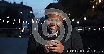 Fat Man Typing and Smiling. Stock Footage - Video of african, internet ...