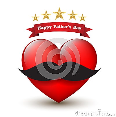 Father Dar Card With Heart Cartoon Vector | CartoonDealer.com #41318633