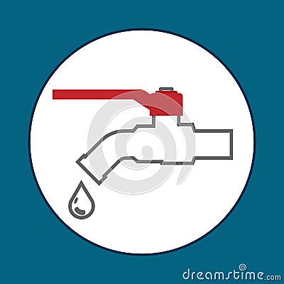 Faucets Water Set,saving Water Flat VectorFaucets Simple Line Flat ...