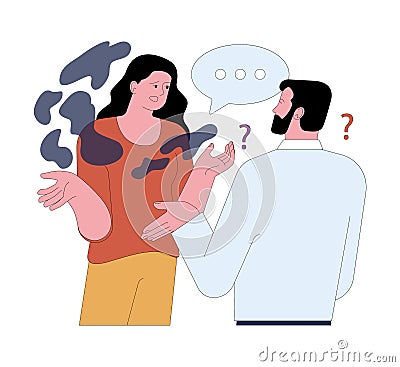 Fear Of Being Misunderstood. Concerned Tense Woman, Puzzled Not ...