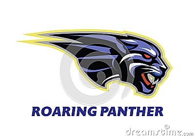 Fearless Panther. Roaring Predator. Roaring Panther Head In Blue, Black ...