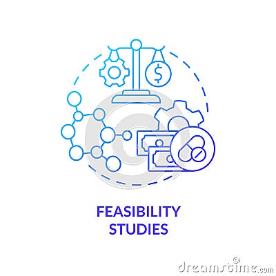 Feasibility Studies Blue Gradient Concept Icon Vector Illustration ...