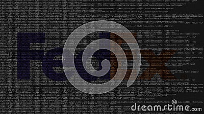FedEx Logo Made of Source Code on Computer Screen. Editorial Loopable Animation Stock Footage ...