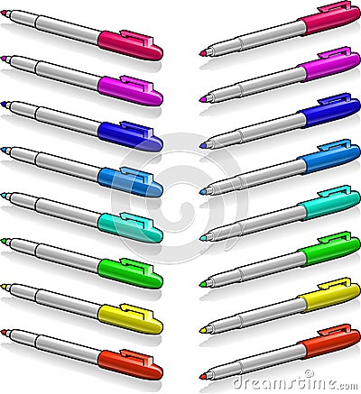 Felt Tipped Pens Cartoon Vector | CartoonDealer.com #4210135