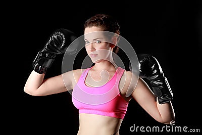 Female With Boxing Gear Stock Image - Image: 26119631