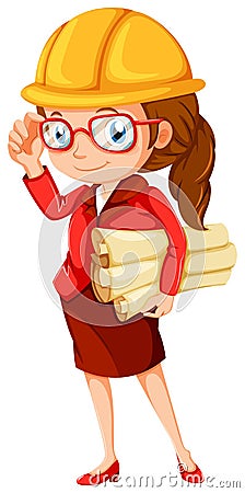 A Female Engineer Stock Vector - Image: 40254250