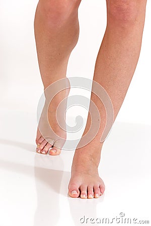 Female Feet Front View On White Background Stock Photo - Image: 68467642