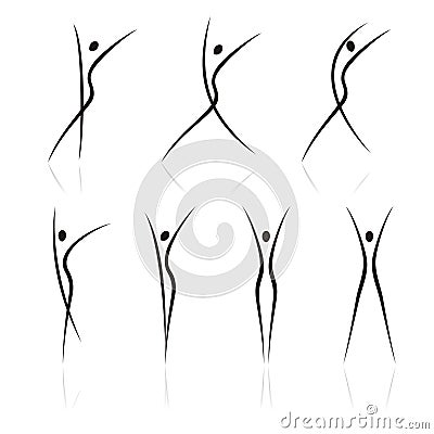 Female Figures In Movement Vector Illustration | CartoonDealer.com #8557458