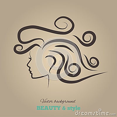 Female Heads With Beautiful Hair. Vector | CartoonDealer.com #39977007