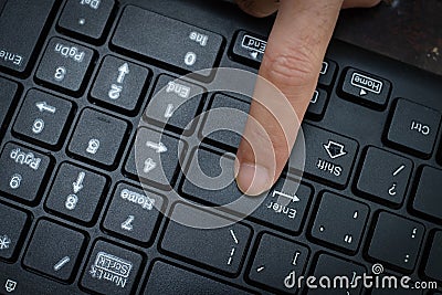 Female Index Finger Typing On The Computer Keyboard Royalty-Free Stock ...