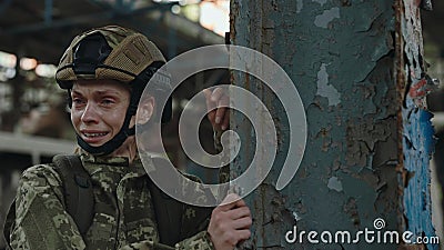 Female Sergeant Crying and Mourning for Fallen Soldiers Stock Footage ...