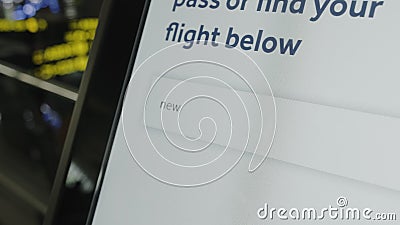Female Traveler Using Electronic Desk for Checking Flight Information ...