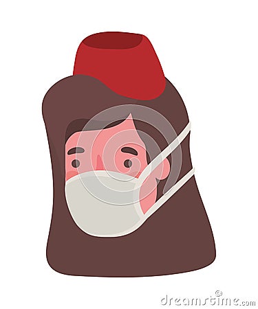 Female Waitress With Mask Vector Design | CartoonDealer.com #185232455