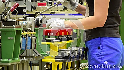 Female Worker Assemble a Car Engine Stock Footage - Video of woman ...